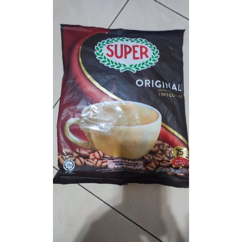 SUPER coffee 3 in 1 original instant coffee 25 sachets | Shopee Malaysia