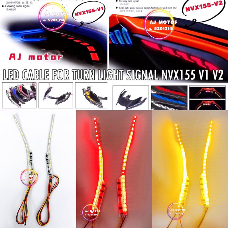 1SET-2PCS ONLY LED CABLE RED+YELLOW FOR NVX155 NVX V1 V2 TURN LIGHT ...