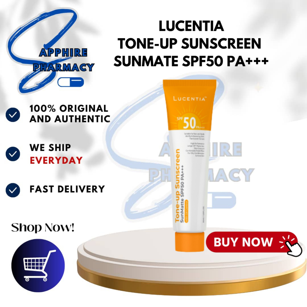 LUCENTIA TONE-UP SUNCREEN SUNMATE SPF50++ (30ML) | Shopee Malaysia