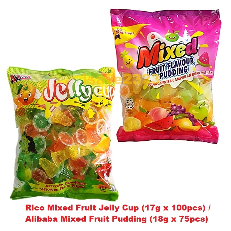 [HALAL] Rico Jelly Cup Assorted Fruit Flavour (17g X 100pcs) / Alibaba Mixed Fruit Flavour ...
