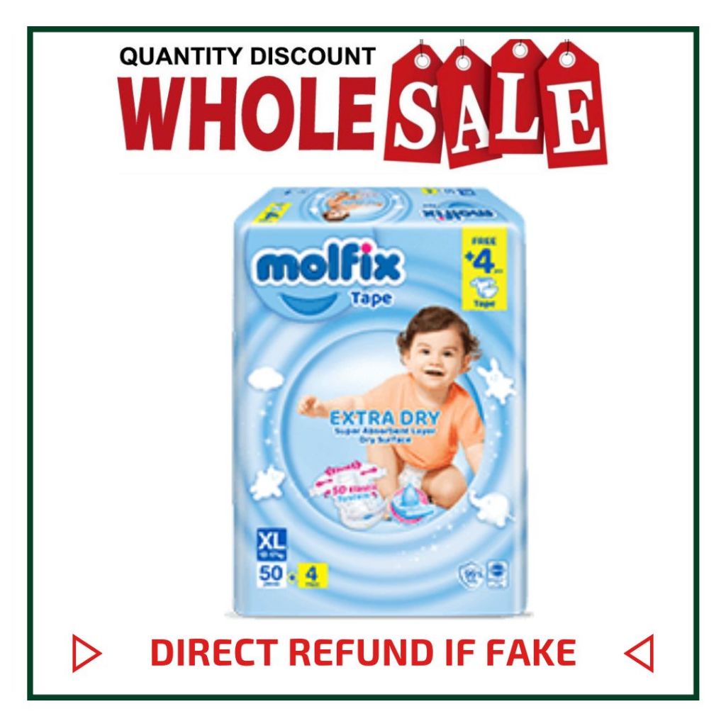 MGA SALE - MOLFIX EXTRA DRY TAPE DIAPER NEWBORN , S , M , L ,XL, XXL ...