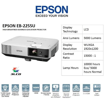 EPSON EB-2255U WUXGA 3LCD FULL HD 5,000 LUMEN PROJECTOR (1920 X 1200) | Shopee Malaysia