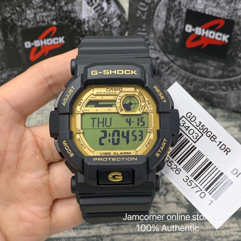 100% ORIGINAL CASIO G-SHOCK GD-350GB-1 DIGITAL BLACK GOLD WATCHES | Shopee Malaysia