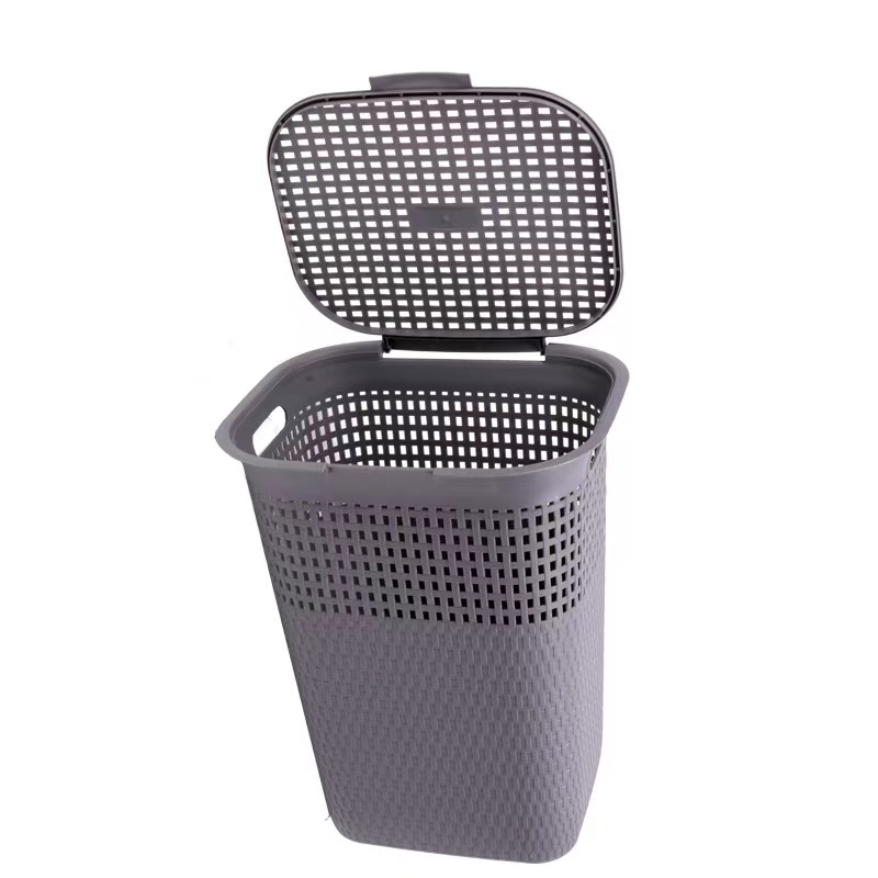 Laundry Basket 60L Dirty Clothes Basket with Cover Clothes Basket Bakul ...