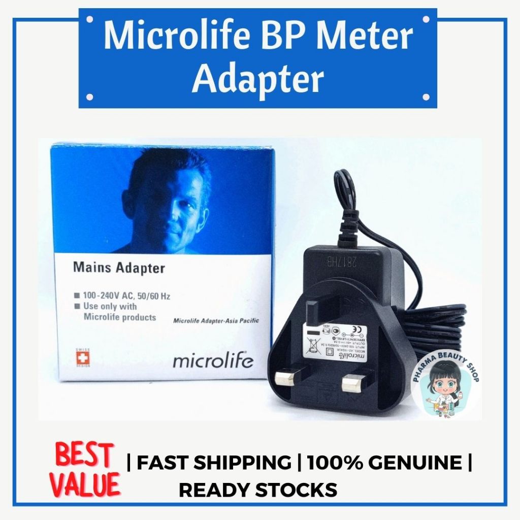 Microlife Mains Adapter 100-240V AC, 50/60Hz (Use ONLY with Microlife ...