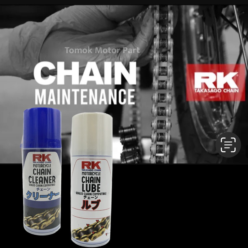 COMBO🔥 RK TAKASAGO MOTORCYCLE CHAIN LUBE AND CHAIN CLEANER 100ML O RING ...