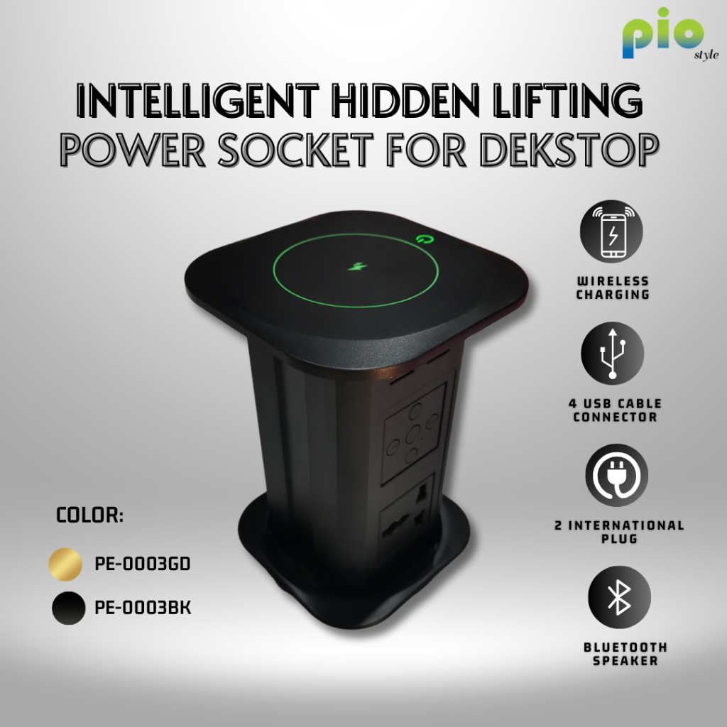 piostyle Hidden Lifting Power Socket for Dekstop Pop Up Socket Desktop Socket Table Kitchen ...