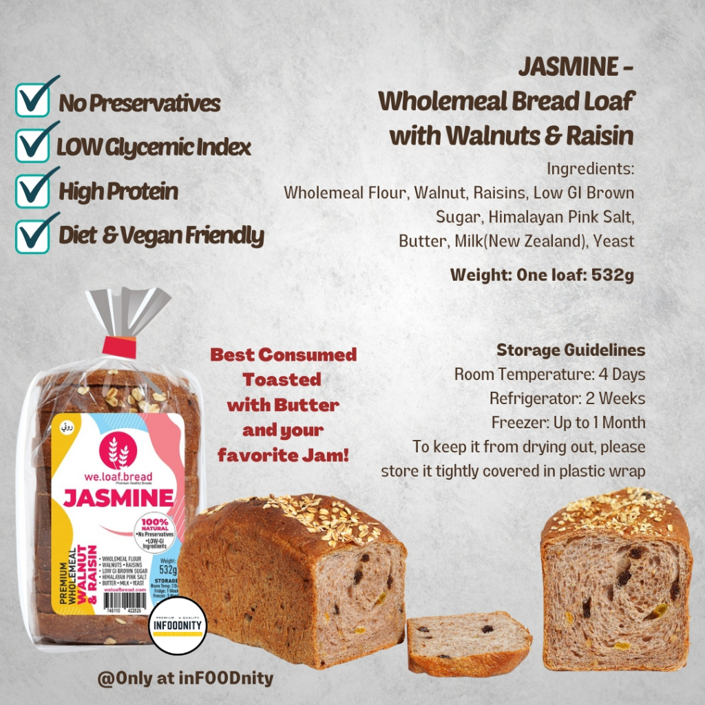 WE LOAF BREAD Healthy Bread LOW GI Bread Wholemeal Bread Loaf Roti Diet ...