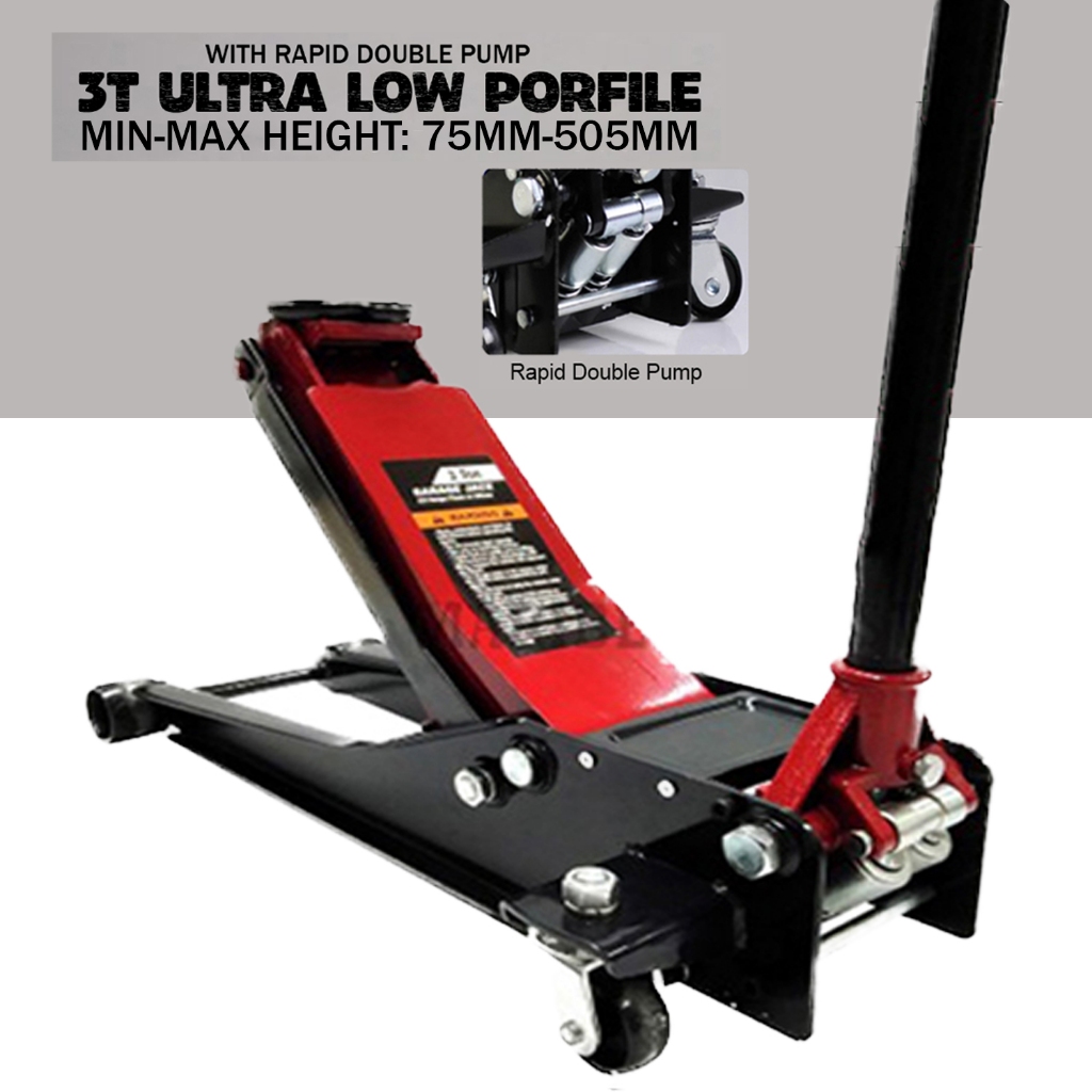 3 Ton Heavy Duty Ultra Low Profile Garage Jack Floor Jack | Shopee Malaysia