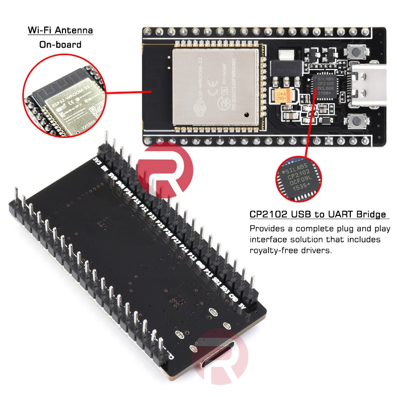 ESP32 (WIFI + Bluetooth) 30-pin 38-pin IoT Lua Board NODEMCU ESP-WROOM ...