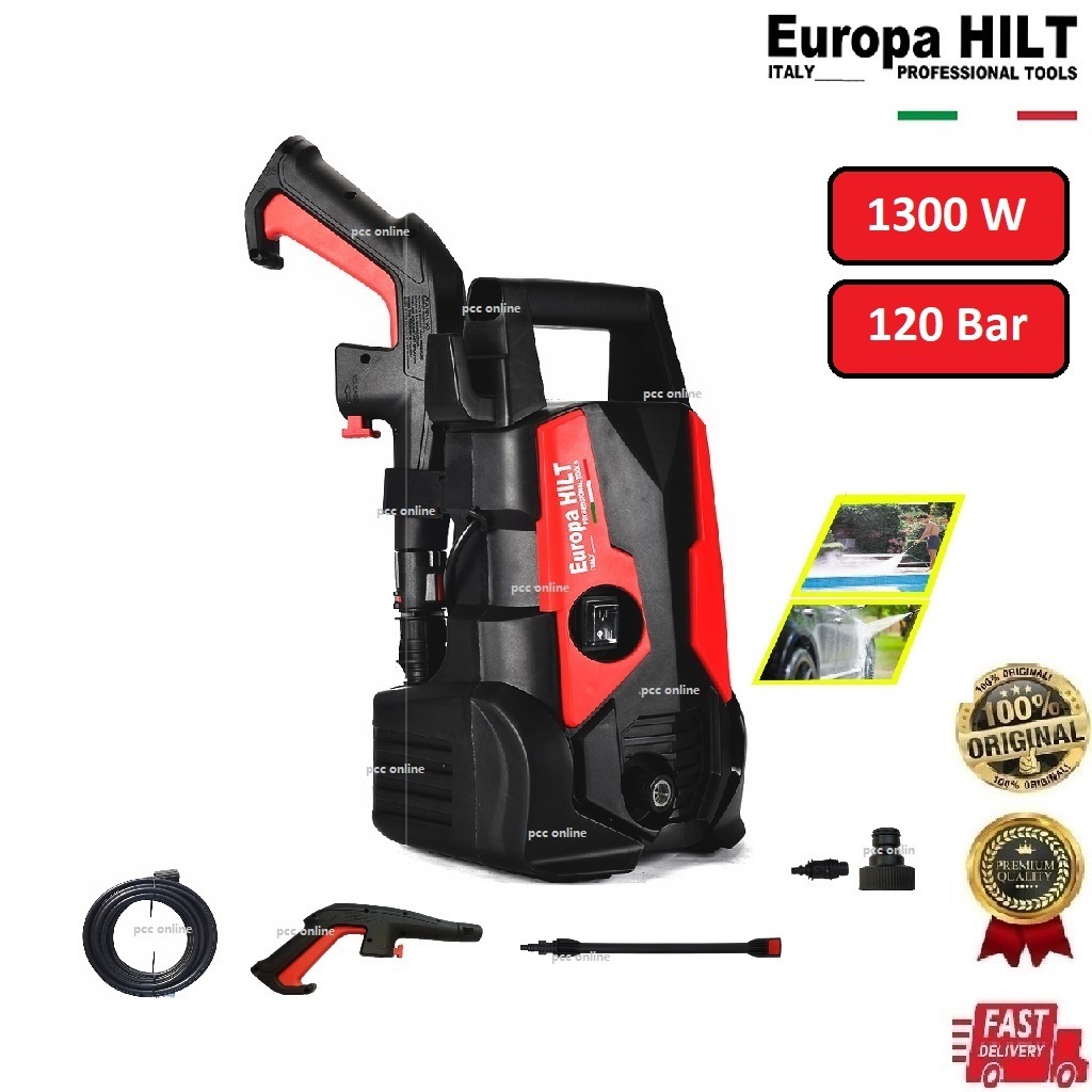Europa Hilt EH105 120 Bar Max of 1300W High Pressure Cleaner with SPARE ...