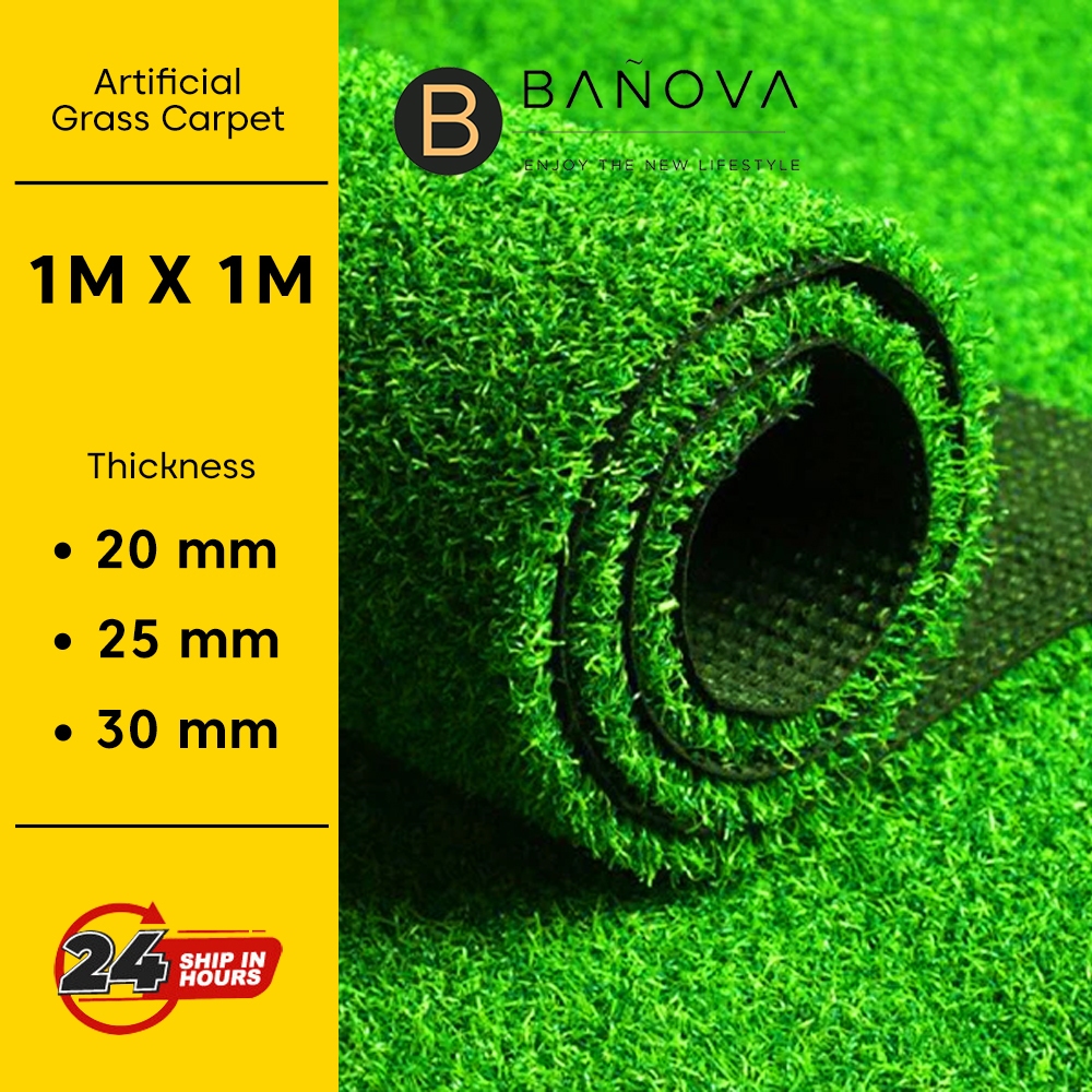 BANOVA Artificial Grass Carpet Rumput Karpet 1M x 1M (20MM) / (25MM ...
