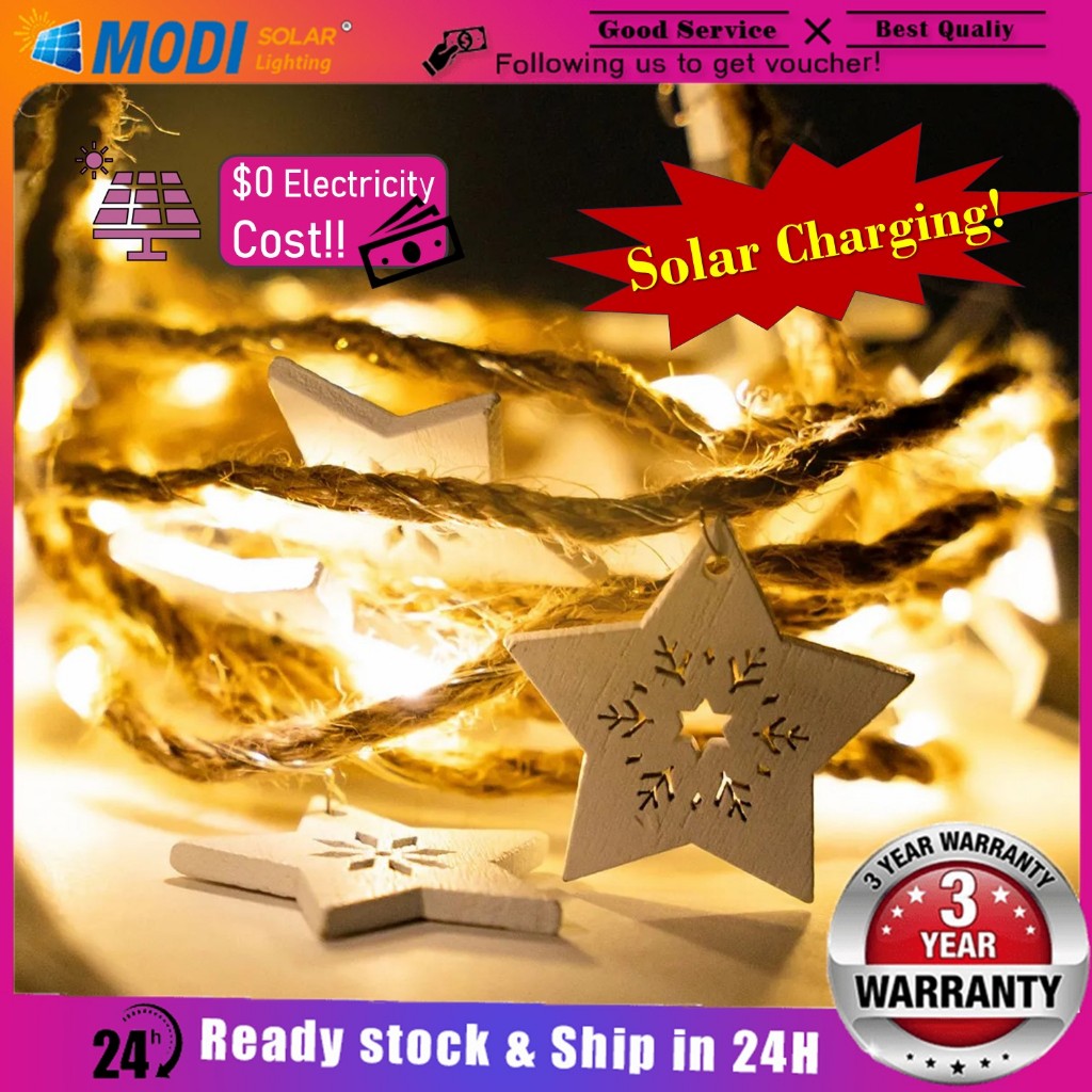 Modi LED Star Fairy Light Solar String Light Party Christmas Indoor ...