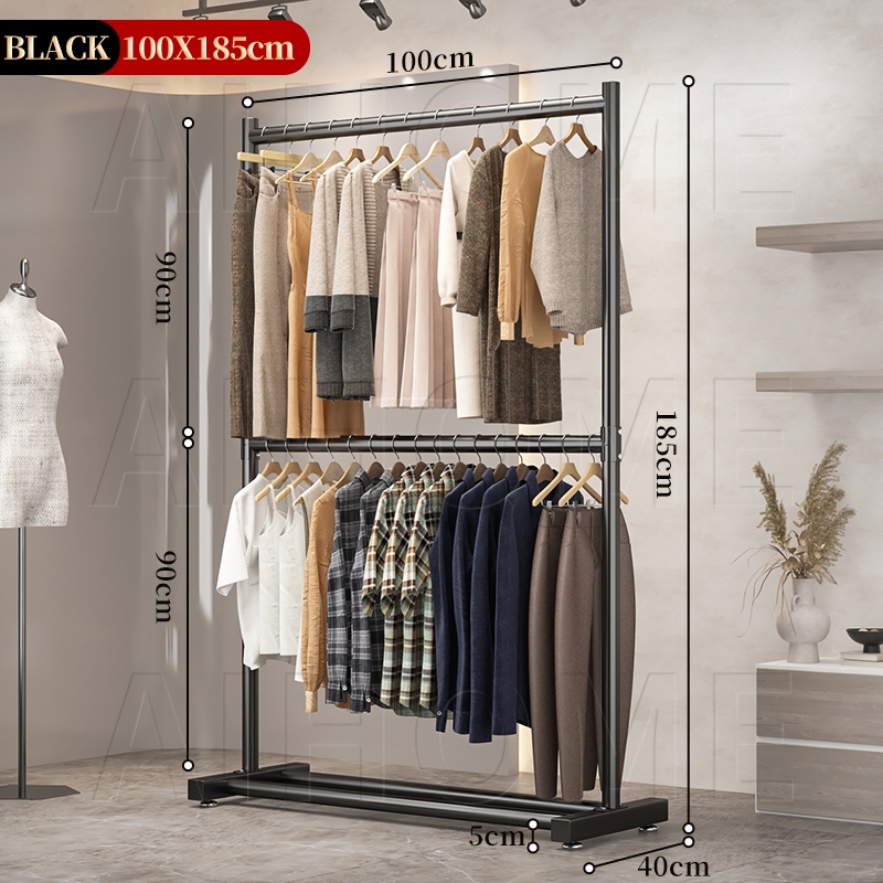 Double Layer Hanging Organizer Rack Cloth Clothes Rack Clothes rail ...