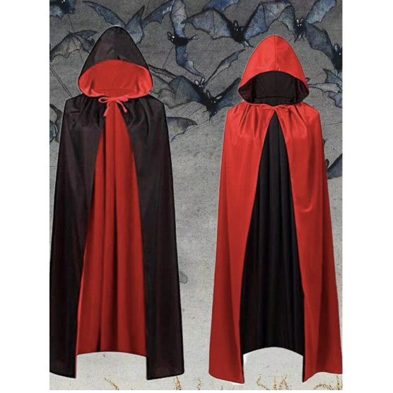 MSIA Ready Stock/ Halloween Cape 1.5M Hooded Dual Cloak Dual Witch ...