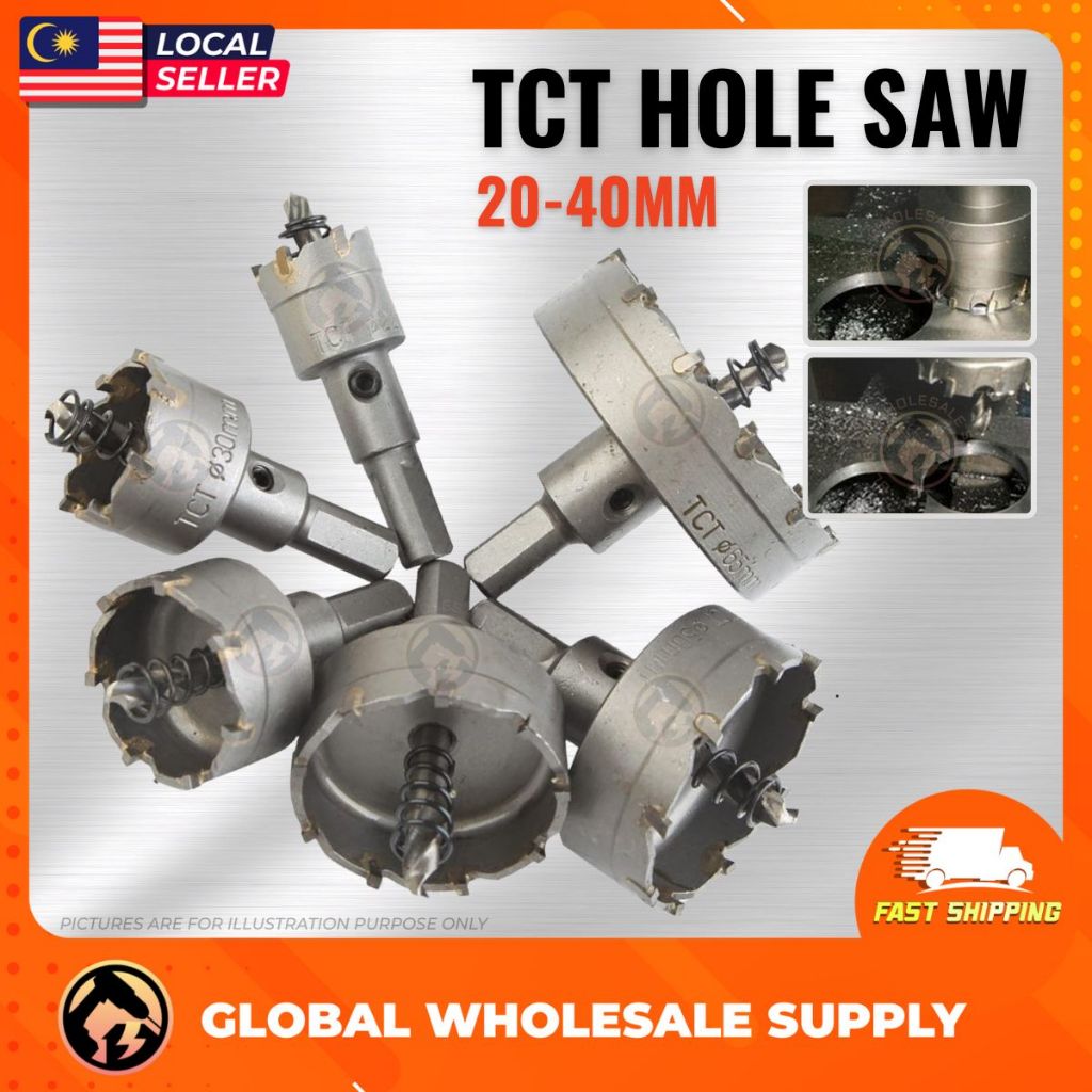 20 - 40mm TCT Hole Saw Drill Bit Iron Metal Stainless Steel Wood ...