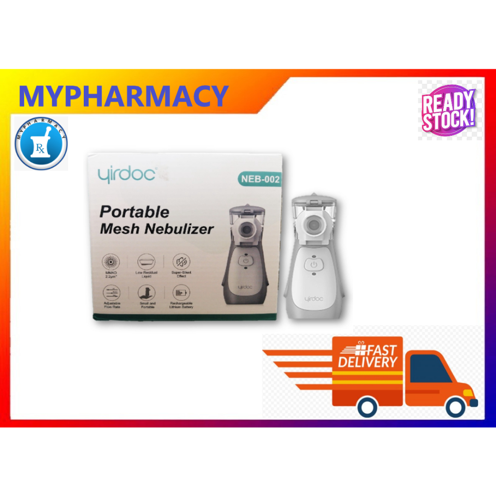 YIRDOC PORTABLE MESH NEBULIZER NEB-002 RECHARGABLE NEBULISER | Shopee ...