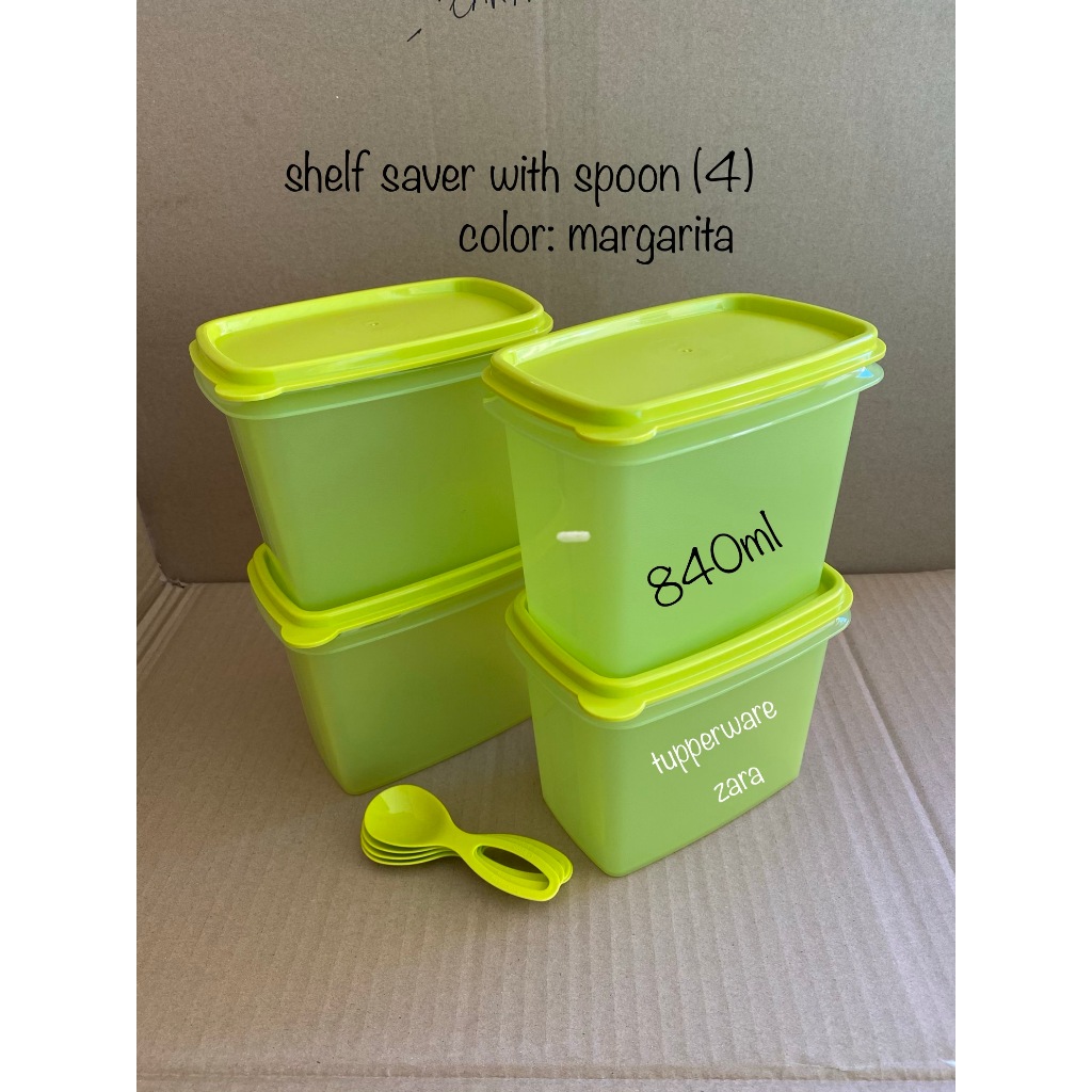 TUPPERWARE Shelf Saver with Spoon Set [4] 840ml - Bekas Rempah | Shopee ...