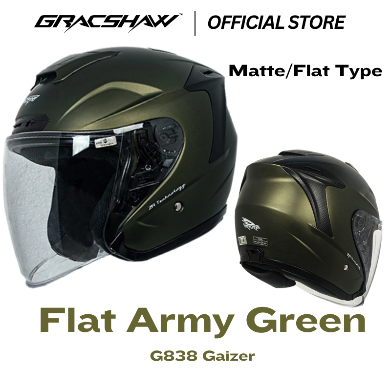 Gracshaw Gaizer G838 Open Face Helmet Plain Series JF4 Single Visor ...