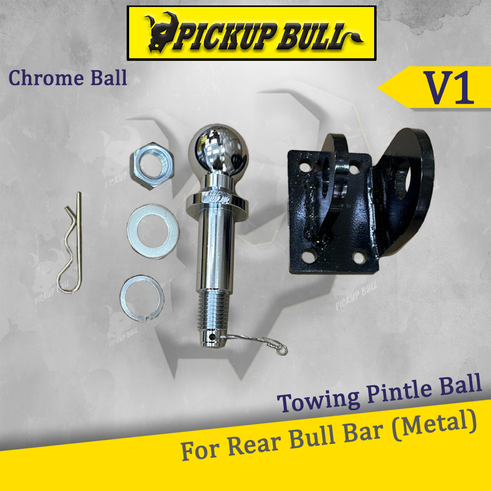 Pintle Towing Hook With 2" Chrome Ball/ 4x4 Heavy Duty Off Road Towing ...