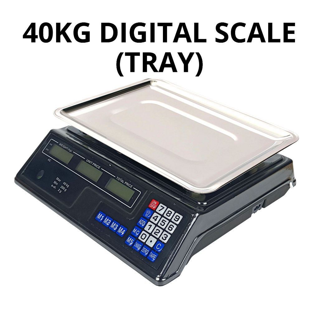 40kg Black Digital Weight Scale Food Weighing Scale Penimbang Digital ...