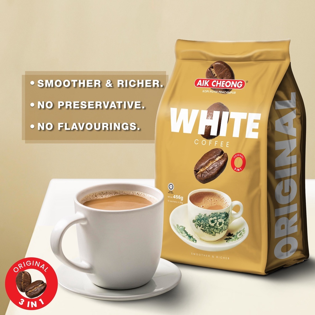 Aik Cheong White Coffee - Original / Hazelnut (456g/38g x 12 Sticks ...