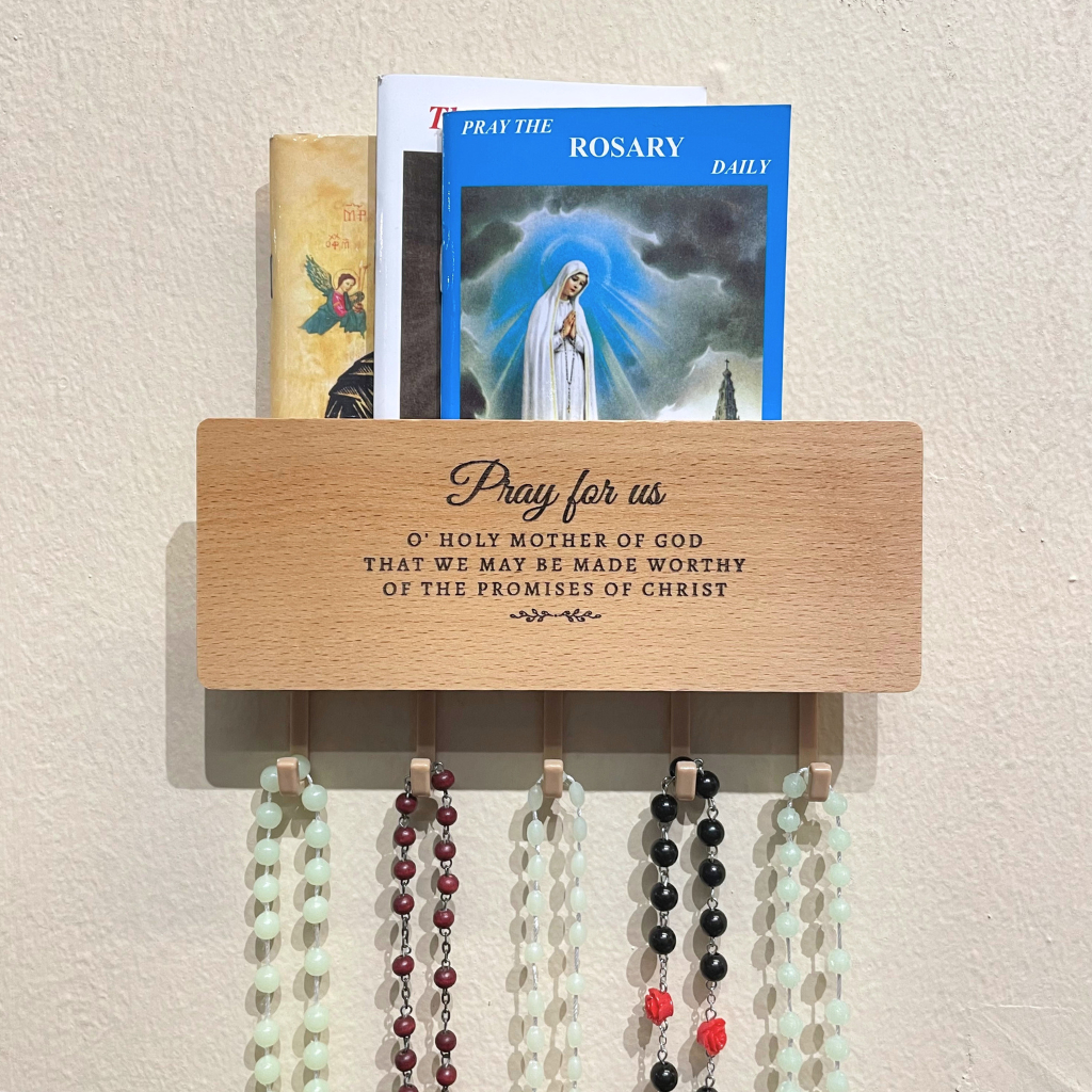 [Ready Stock Malaysia] Catholic Wooden Wall Rosary Hanger/Rack ...