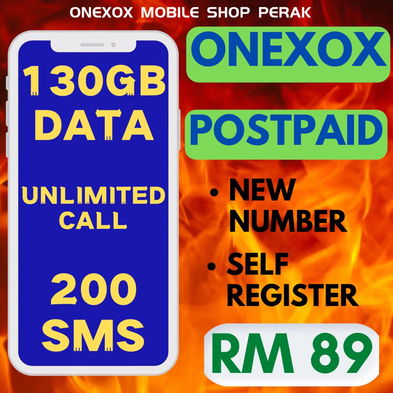 ONEXOX POSTPAID UNLIMITED DATA B89DB PLAN FREE SIMCARD | Shopee Malaysia