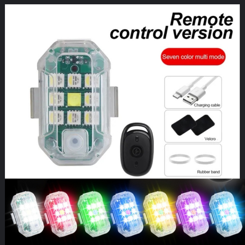 7 Colors Wireless Remote Control Strobe Light LED Warning Aircraft Car ...