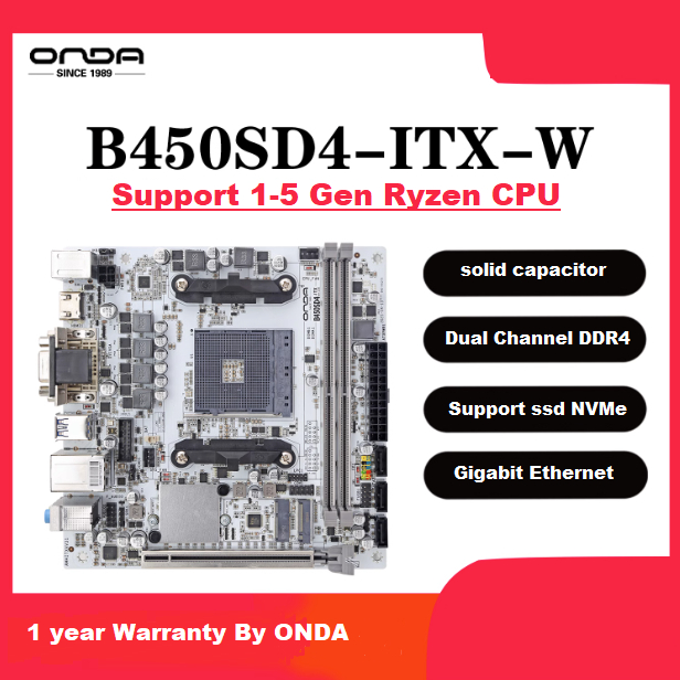 ONDA B450i ITX A520i MOTHERBOARD WHITE AND BLACK MODEL SUPPORT 1ST TO 5TH GEN AMD AM4 RYZEN CPU ...