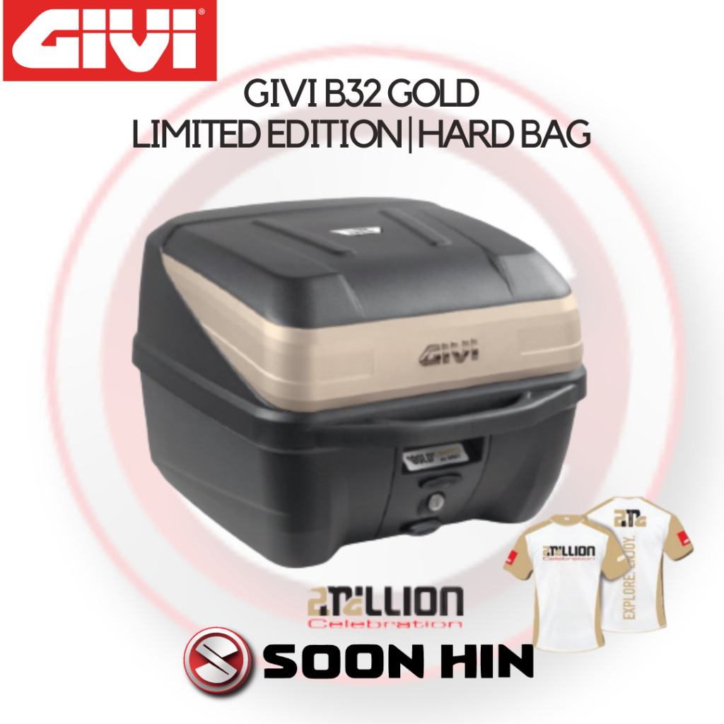 [ READY STOCK ] GIVI 32LITRE B32 GOLD LIMITED EDITION | Shopee Malaysia