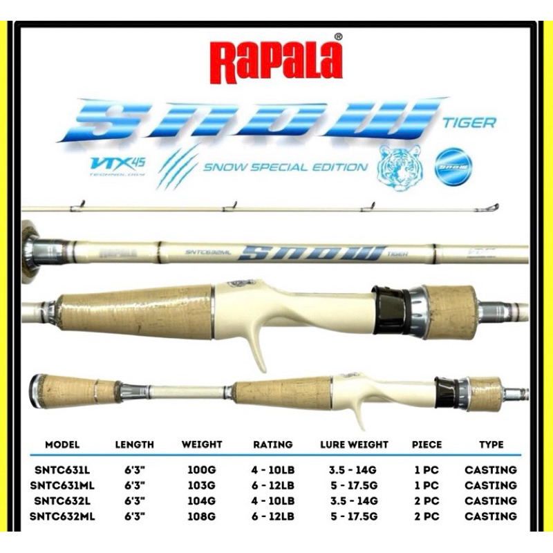 RAPALA 2023 SNOW TIGER (SNOW SPECIAL EDITION)SNOW FISHING ROD | Shopee ...
