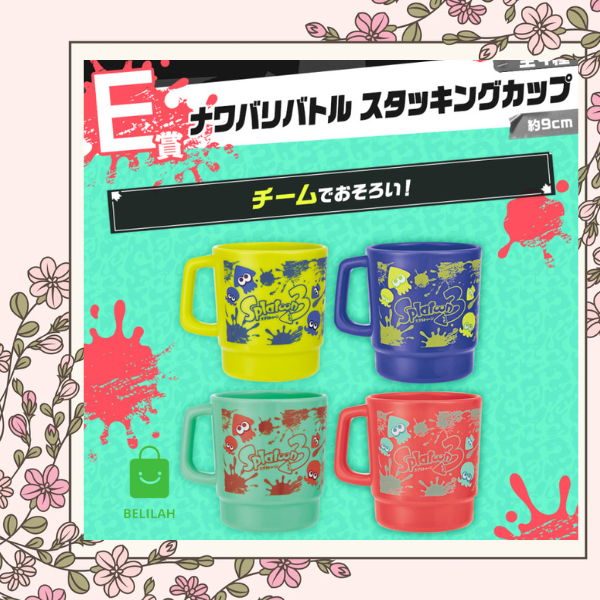 Original BANDAI Splatoon 3 ichiban kuji Prize E plastic mug stacking ...