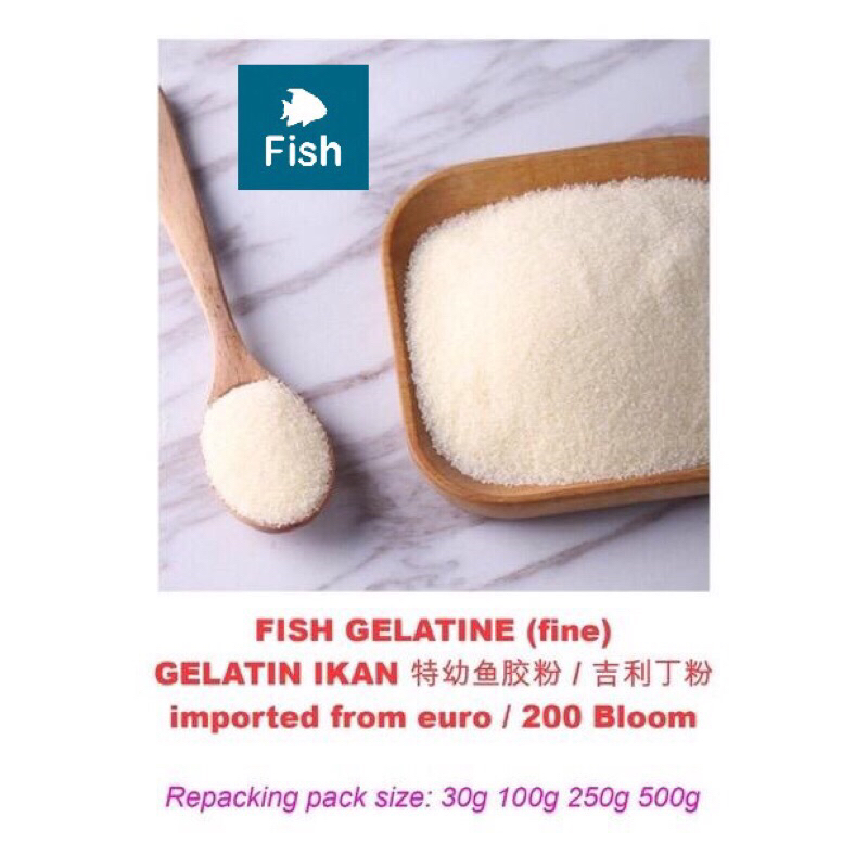 Halal Fish Gelatin Powder / 鱼胶粉/吉利丁粉 / ikan gelatine repacking pack ...