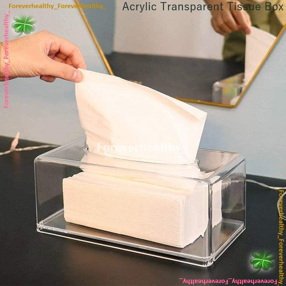 Table Tissue Storage Box Acrylic Transparent Simple Modern Living Room ...