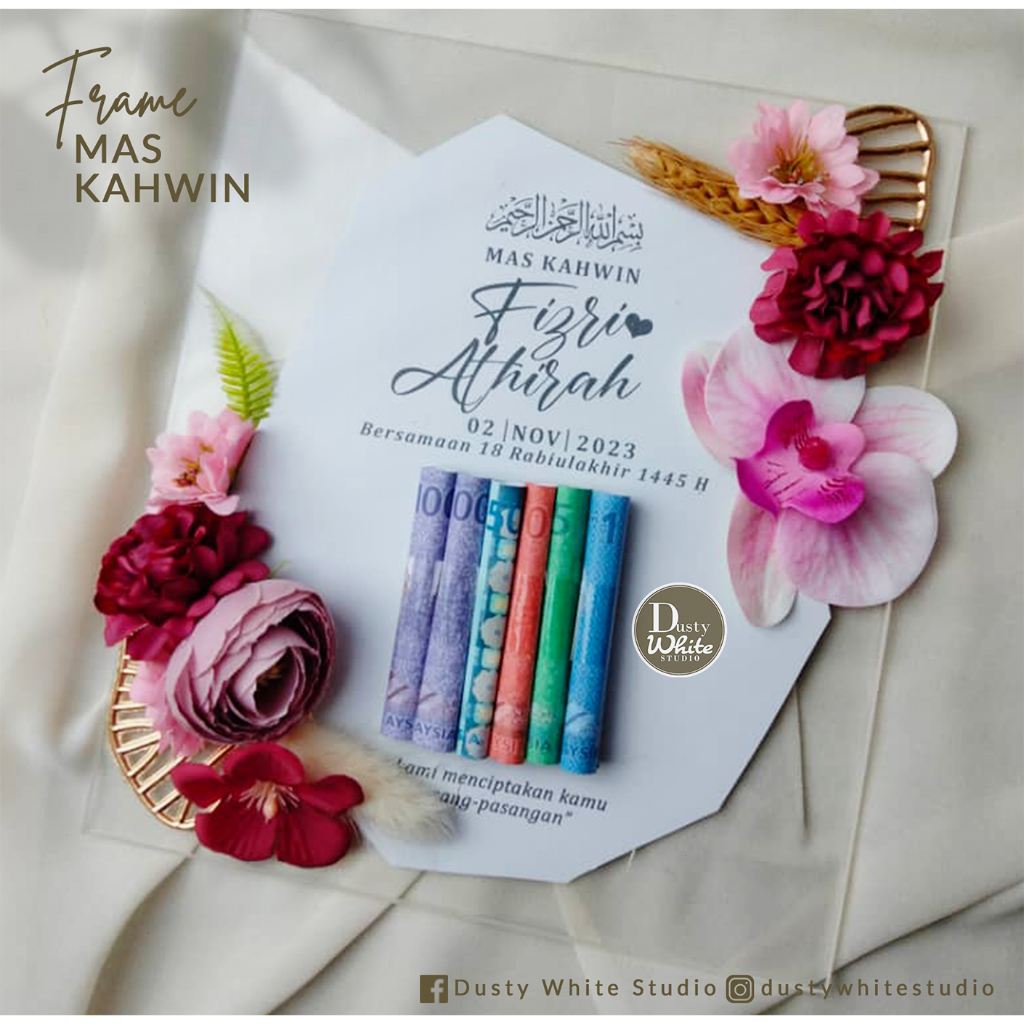 Frame Mas Kahwin Acrylic | Frame Mas Kahwin | Frame Mas Kahwin 3D ...
