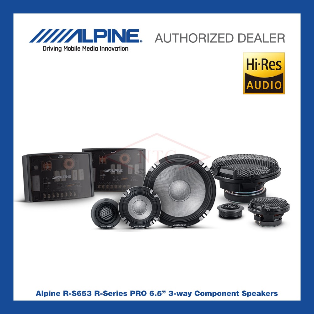 ALPINE Car Audio R2-S653 R-SERIES 6.5 inch HI-RES PRO 3-Way Component ...