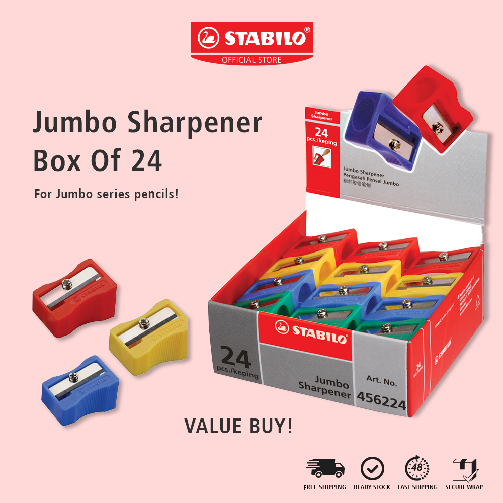 STABILO Jumbo Sharpener Assorted Colours 24 PCS | Shopee Malaysia