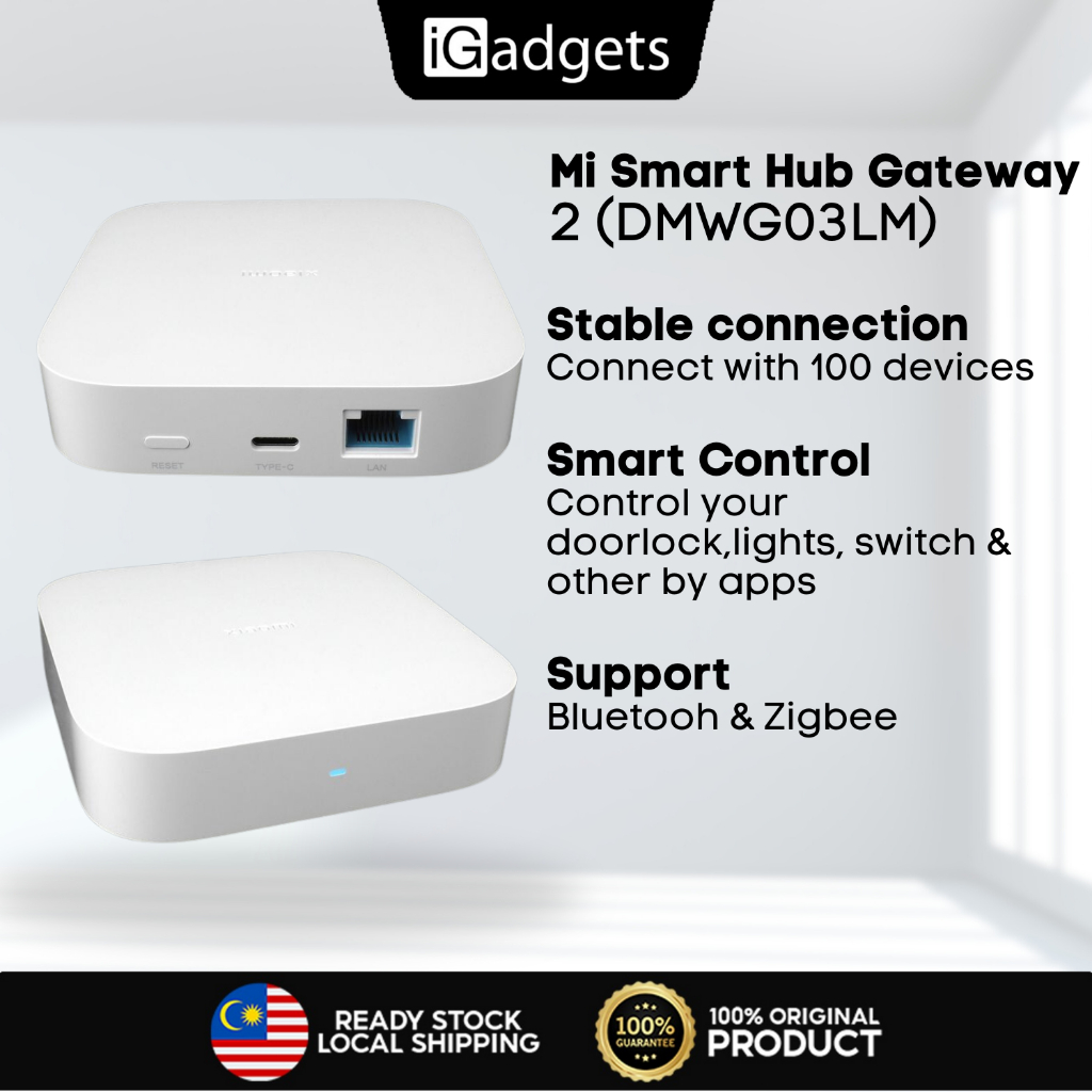Xiaomi Smart Multi-Mode Gateway 2 Multi-Function Supports Zigbee, Wi-Fi ...