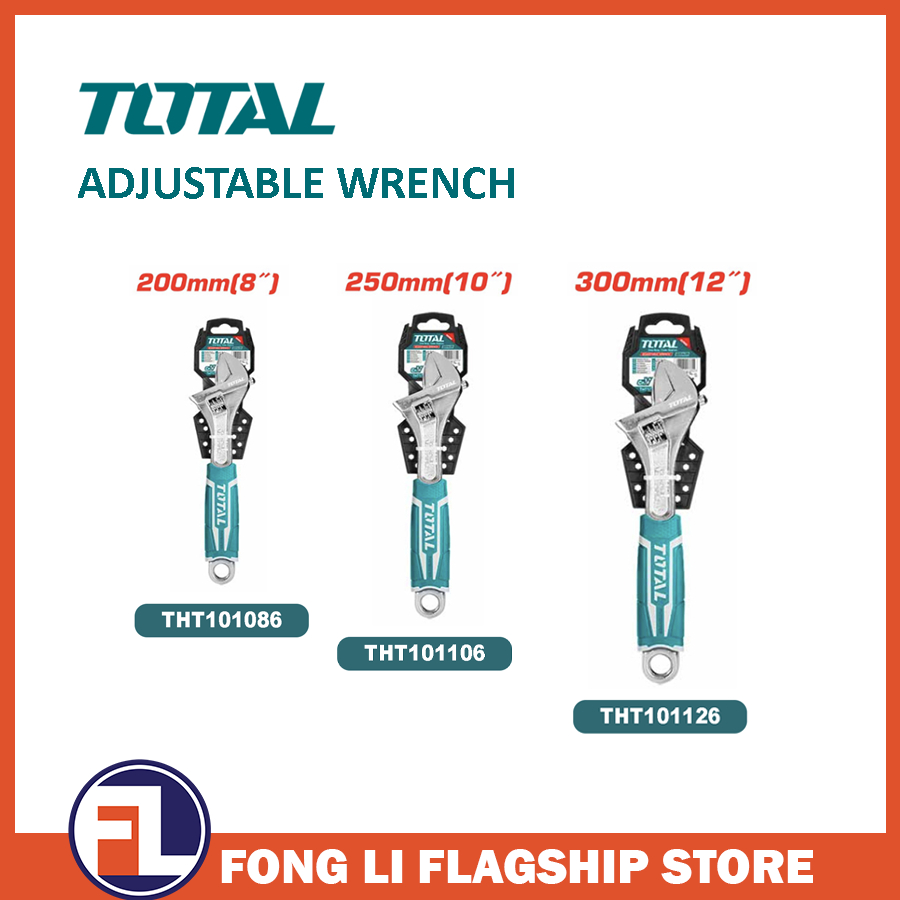 TOTAL Adjustable Wrench THT101086 - 8" / THT101106 - 10" / THT101126 ...