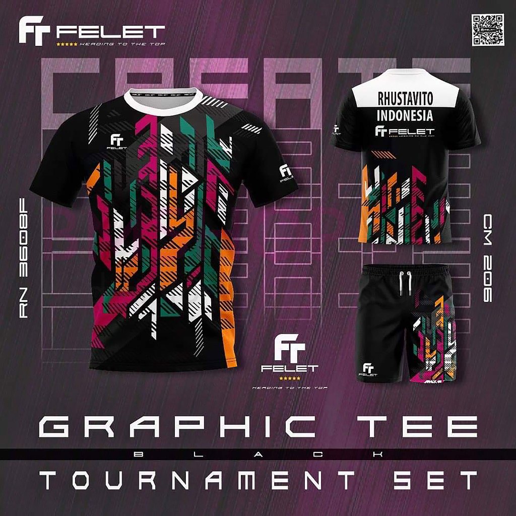 Felet Tournament Shirt & Pant RN3608F CM206 (BLACK) | Shopee Malaysia