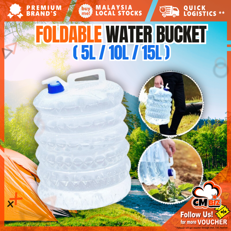 Botol Tong Air Boleh Lipat Simpan 5L/10L/15L PE Foldable Water Bucket Bag | Easy Carry | Shopee ...