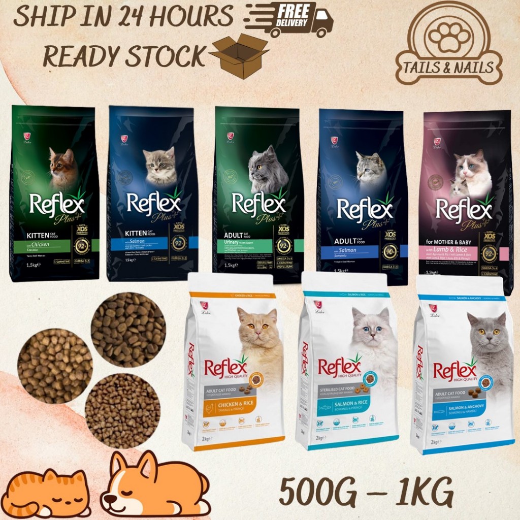 Repack Reflex Plus Cat Food 1KG & 500G (Salmon , Chicken , Urinary ...