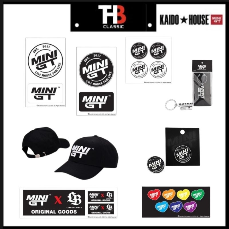 [MINI GT] Official Merchandise Logo Stickers / Keychain / Cap / Pin ...