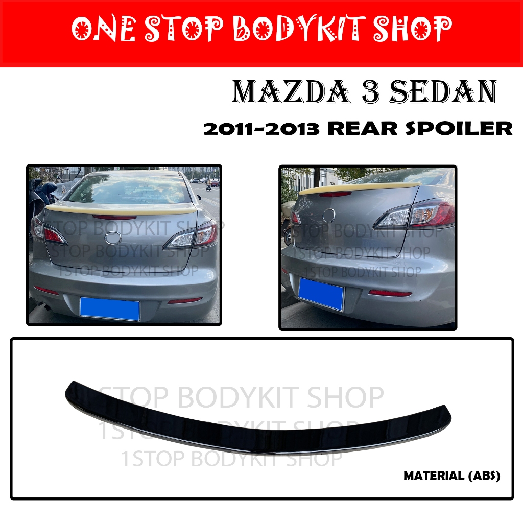 MAZDA 3 SEDAN 2011-2013 REAR SPOILER TRUNK SPOILER ROOF WING ABS LIP ...