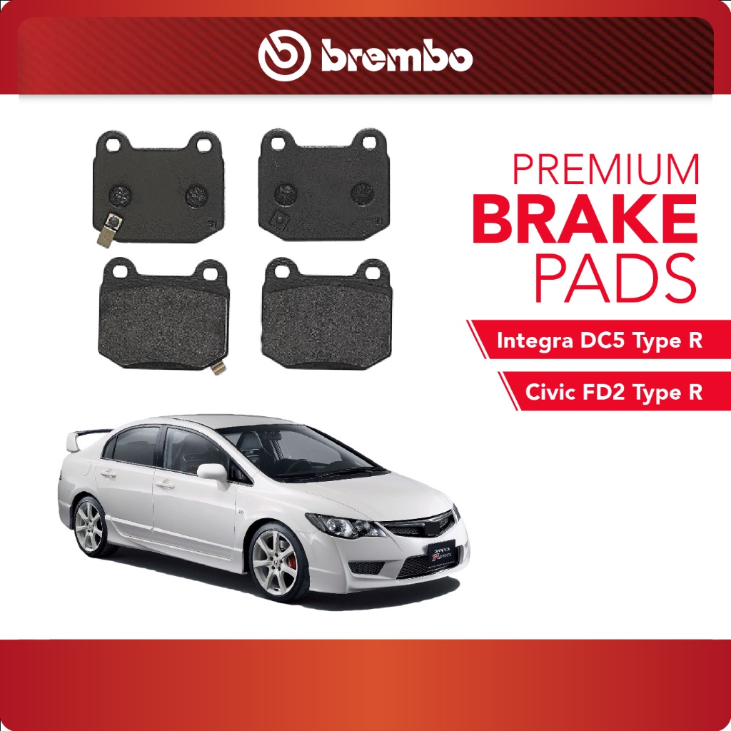 BREMBO Rear Pads (1 set) - Compatible with H/D Civic FD2 Type R ...