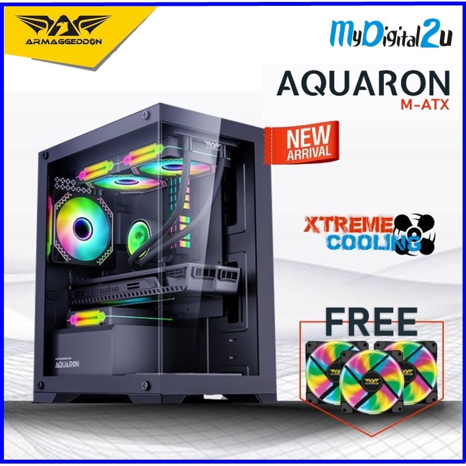 Armaggeddon Aquaron MATX Transparent view Gaming Casing Chassic PC Case ...