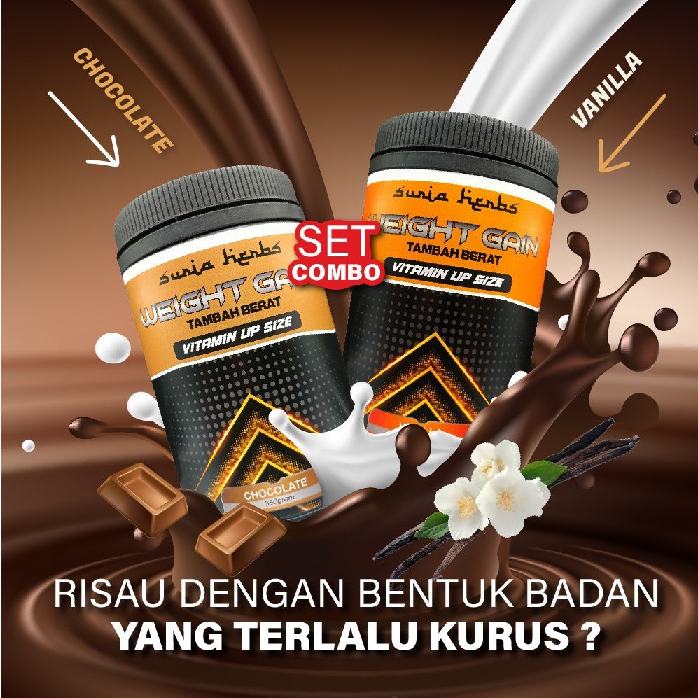 Gemuk BODY UP Vitamin super gemuk weight gain ubat gemok perisa Vanilla ...
