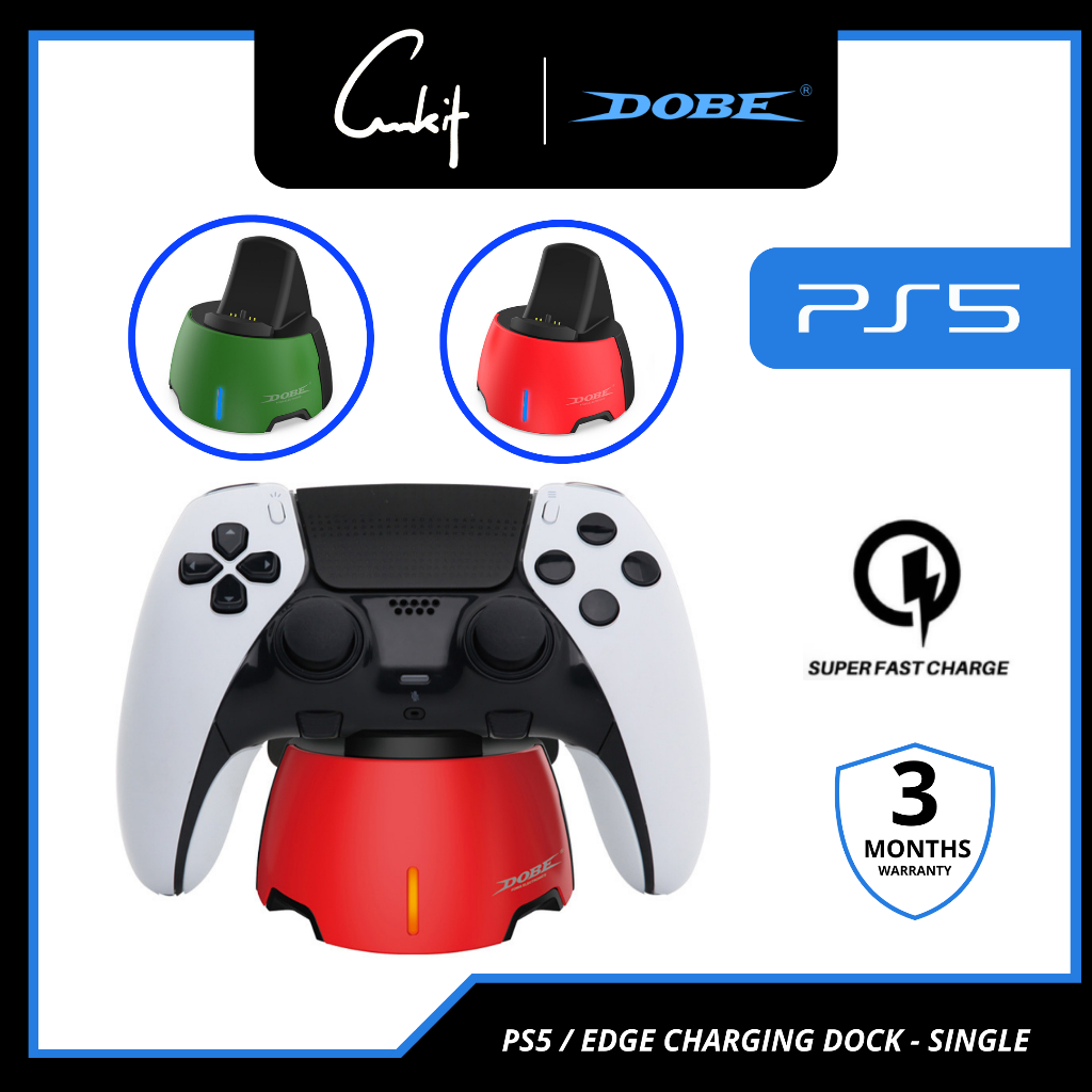 2025 SALE 】DOBE PS5 Dualsense Single Charging Dock Support Edge ...
