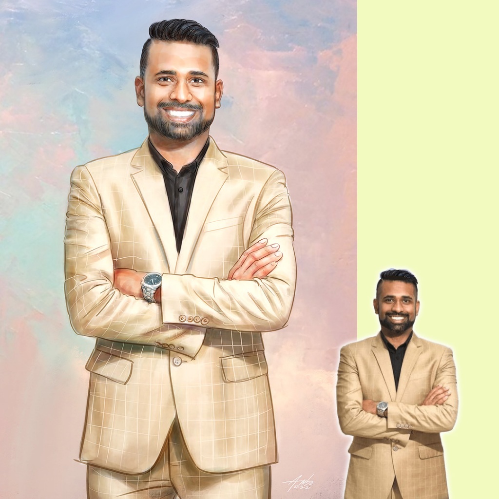 🔥Lukisan POTRET | saiz A1 |WARNA🔥COLOR💯%Hand-drawn | On CANVAS ...